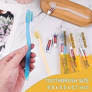 30 Pack Disposable Toothbrushes with Toothpaste, Individually Wrapped Disposable Toothbrushes Bulk Toothbrushes Medium Soft Bristle, Manual Travel Toothbrush Kit for Travel Hotel Guest, 3 Colors