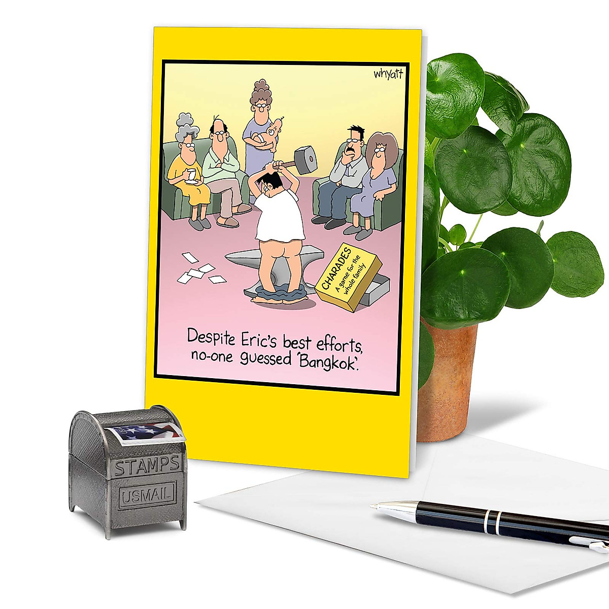 NobleWorks - 1 Funny Card for Happy Birthdays - Hilarious Cartoon Notecard with Envelope, Bday Celebration (Buyer Discretion Advised) - Bangkokless 8394