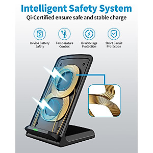 Wireless Charger Stand for Google Pixel 8 | 8 Pro | Fold | 7 | 7 Pro | 7a | 6 Pro | 5 | 4 XL | 3 XL | Buds Pro, Certified 10w Fast Wireless Phone Holder Accessories Charging Station (Black)