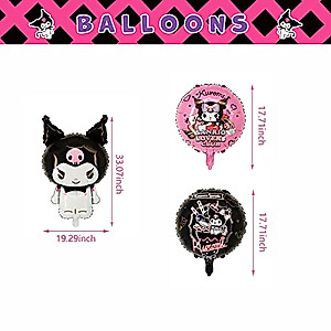 Educatgame Kawaii Birthday Decorations - Set of 37,Kawaii Party Decorations,Kawaii Party Supplies Include Cute Cartoon Anime Cake Topper,Cupcake Topper,Latex Balloons,Foil Balloons and Banner
