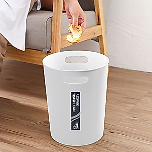 REXWOD Small Trash Can Wastebaske 1.5 Gallon Garbage Bin Round for Small Space Bathroom Office Bedroom,White 2 Pack