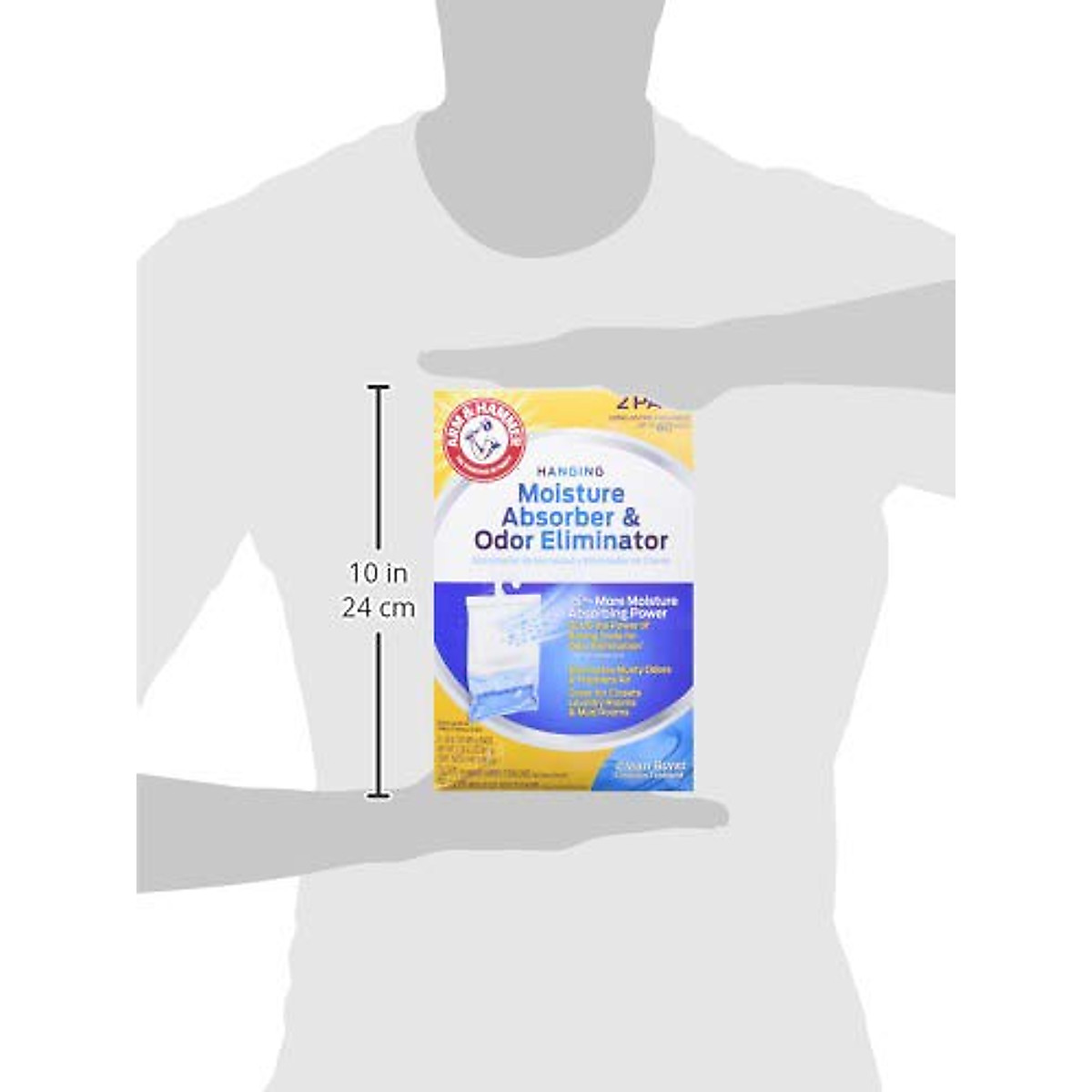 Arm & Hammer Clean Burst Hanging Moisture Absorber and Odor Eliminator - 2 Pack - Traps Moisture for Fresher, Cleaner Air