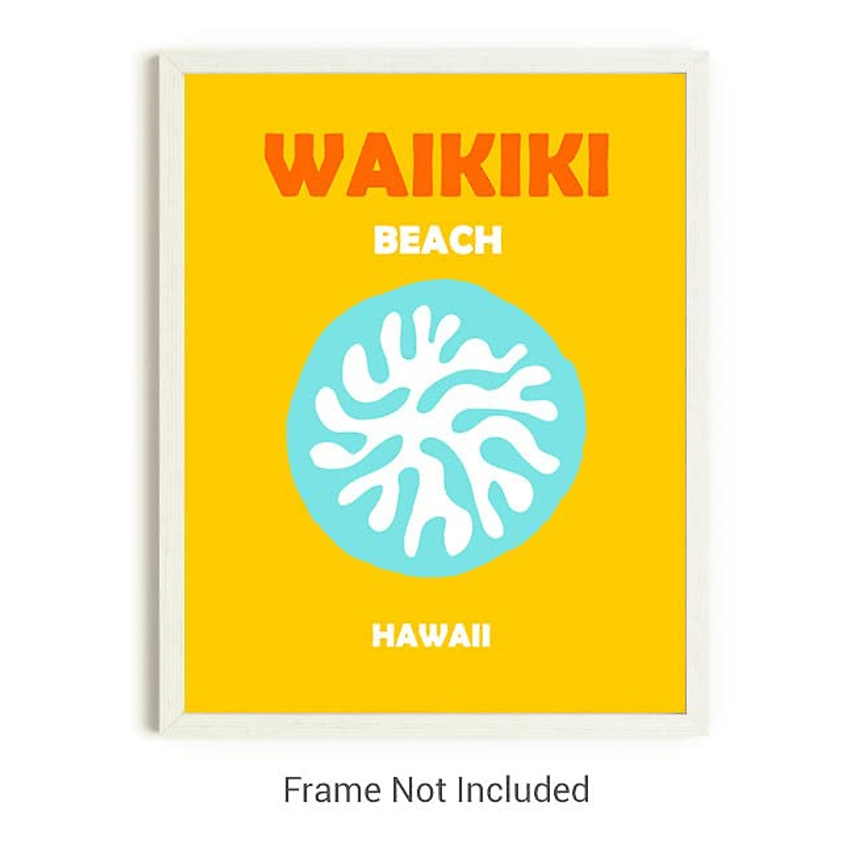 Preppy Travel Prints No.16 Wall Art Decor - 8x10 UNFRAMED Abstract Aesthetic Boho Indie Matisse-Inspired Gift for Girls,Teens,Women. Set of 6 USA Beaches.