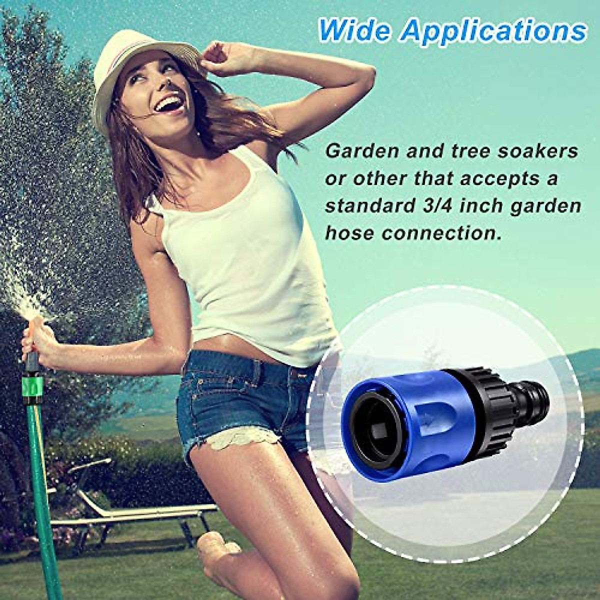 Durable 3/4" Garden Hose Quick Connectors | 16 Pc Set, No Leaks