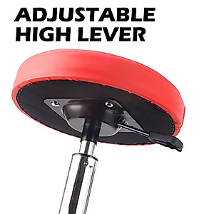 PowerSmart Rolling Mechanics Seat, 300 LBS Capacity Heavy-Duty Pneumatic Adjustable Garage Stool with Tool Tray Storage