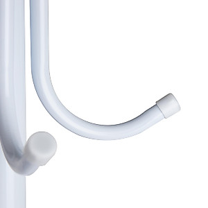 Mind Reader Coat Rack, Hall Tree, Freestanding, Coat Tree, Hat, Jacket, Purse, Metal, 14.75" L x 16.5" W x 69" H, White