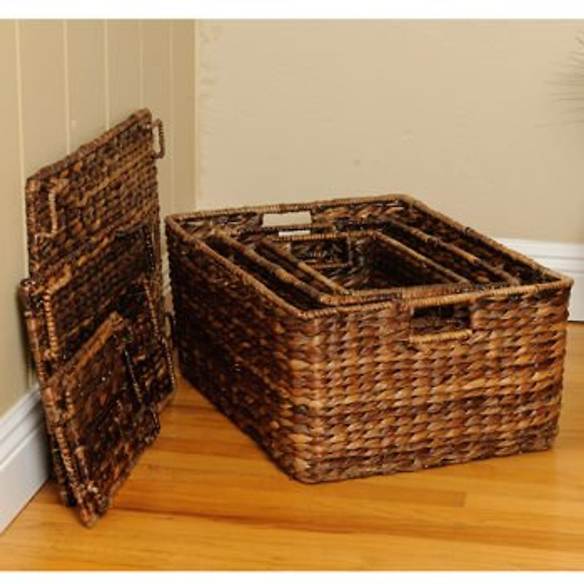 BIRDROCK HOME Abaca Nesting Baskets - 3 baskets - Environmentally Friendly