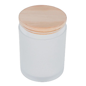 7Penn Empty Frosted Glass Candle Jars with Lids, 12pk - 10oz Candle Making Containers Glass Jars with Airtight Wood Lids