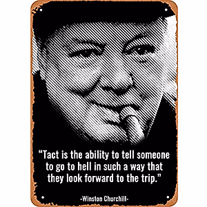 NIUMOWANG Quotes Winston Churchill Quotes Inspiration Retro Vintage Decorative Metal Tin Sign 8x12 Inch