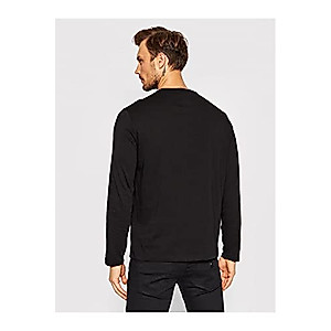 A|X ARMANI EXCHANGE Men's Icon Chest Graphic Long Sleeve T-Shirt, Black, XL