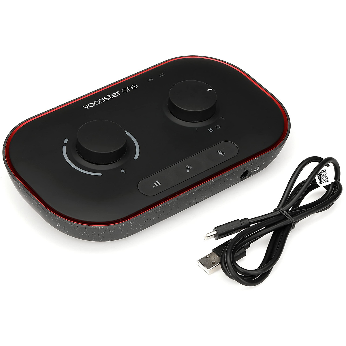 Focusrite Vocaster 1 and SM7B Microphone Solo Podcast Bundle, with Closed-Back Headphones, Deskmount Boom Arm, and 10' XLR Cable