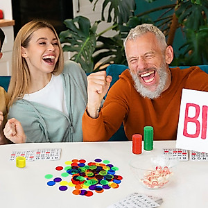 ifundom Bingo Chips, 6 Colors 300 Pcs Small Plastic Learning Counters Disks Bingo Chip Counting Discs Markers for Math Practice and Poker Chips Game Tokens