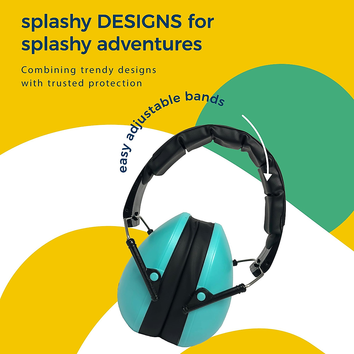 Banz Kidz Earmuffs 2 Years & Older – Lagoon Blue - Loud Noise Cancelling Kids Headphones & Toddler Ear Muffs, Size Adjustable