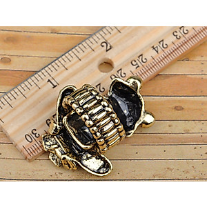 Alilang Adjustable Antique Golden Tone Multicolored Rhinestones Frog Toad Ring