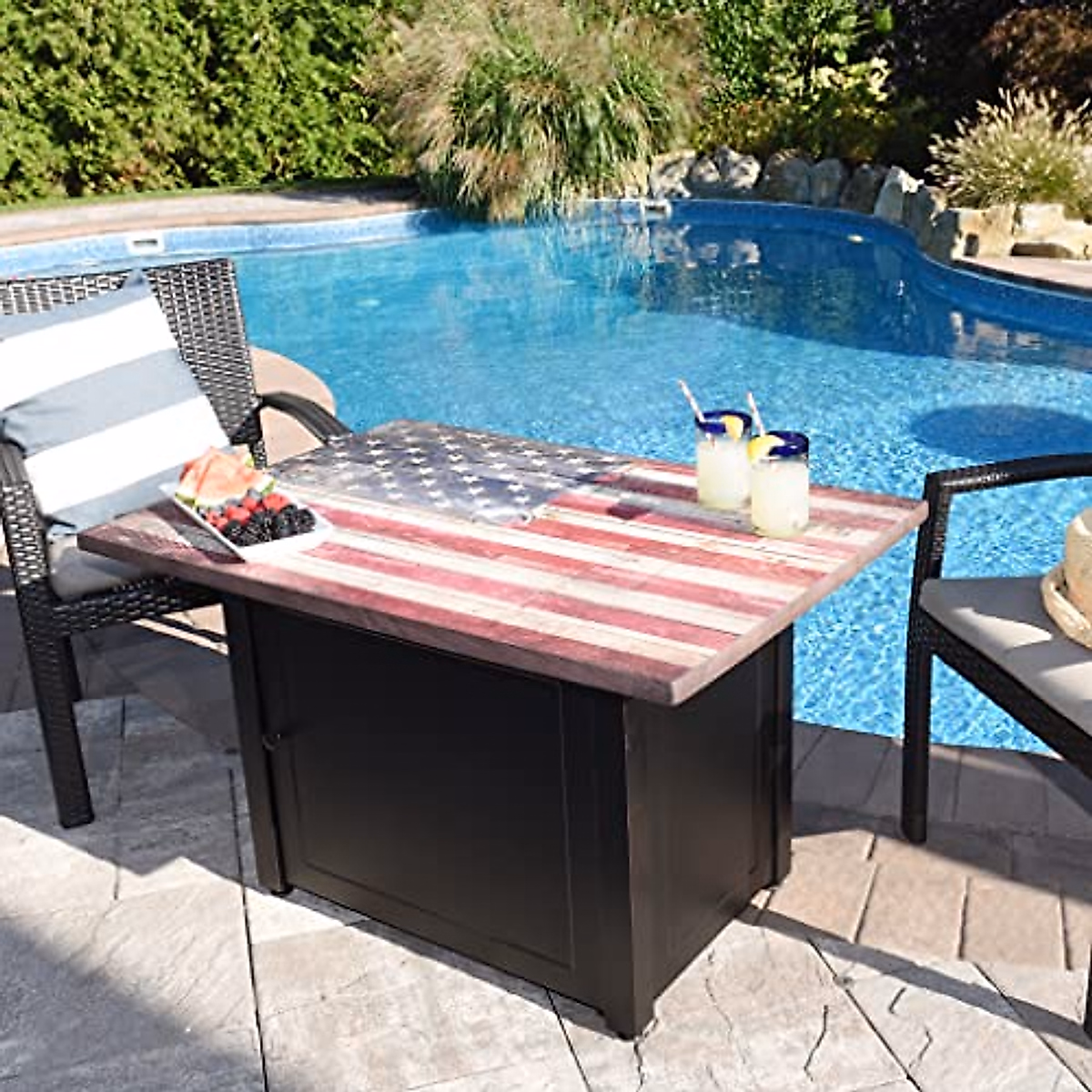 Endless Summer, The Americana, 40" x 28" Rectangle LP Gas Outdoor Fire Pit