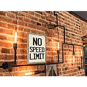 ALREAR No Speed Limit Signs Vintage Reproduction Funny Garage Man Cave Metal Sign Aluminum 8 x 12 inches