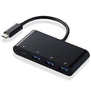 Elecom USB Type-C Hub Docking Station 4-in-1 DST-C15BK/EC HDMI Port, 4K Compatible, 3 USB 3.0 Ports, Compatible with MacBook/MacBook Pro/iPad Pro/Surface and More