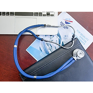 SURGICAL ONLINE Premium Royal Blue Stethoscopes Double Tube Adult and Pediatric Stethoscope - Ideal Gift for EMT, Nurse, Doctor, Medical Student, Paramedic and First Responders Includes Accessories