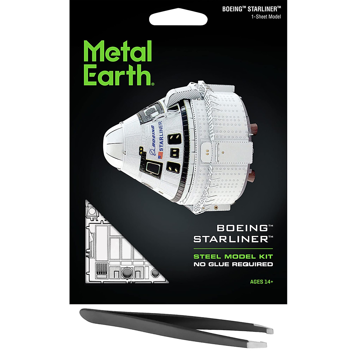 Metal Earth Boeing CST-100 Starliner 3D Metal Model Kit Bundle with Tweezers Fascinations
