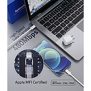 iPhone Fast Charger Apple MFi Certified, Syntech 20W USB C Wall Charger Block Ultra-Compact Charger with 6.6ft USB C to Lightning Cable, Compatible with iPhone 14/14 Pro/13/12/11/XS/XR/X/iPad/AirPods