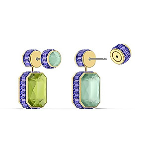 SWAROVSKI Chroma Asymmetrical Reversible Drop Earrings, Multicolored Crystals on a Gold-Tone Finish Setting, Part of the Swarovski Chroma Collection