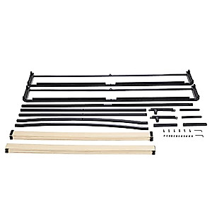 Amazon Basics Metal Platform Bed Frame with Wood Slat Support, 10 Inches High, Queen, Black