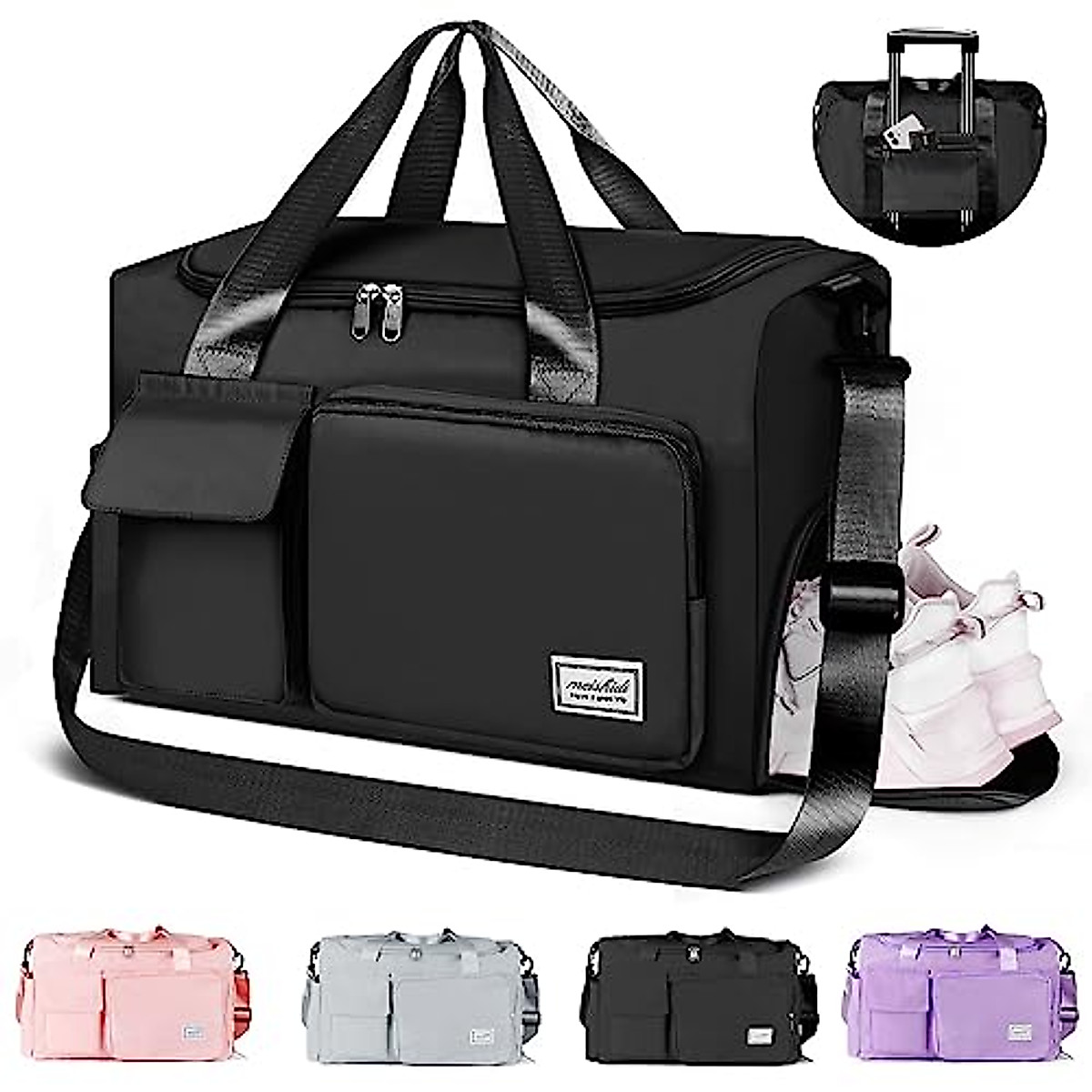 Womens travel bags, travel large capacity, sports Gym Bag, weekender carry on for women, Travel Duffel Bag with Shoes Compartment, Gym Tote Bag for Travel, Training Handbag, Yoga,Sport Bag