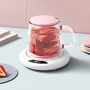 Mug Warmer, Coffee Mug Warmer with Heating, 3 Temperature Settings & 8h Automatic Shut Off, Coffee Mug Heater for Desk Home Office Coffee Tea Milk Cup Warmer for All Cups (White)