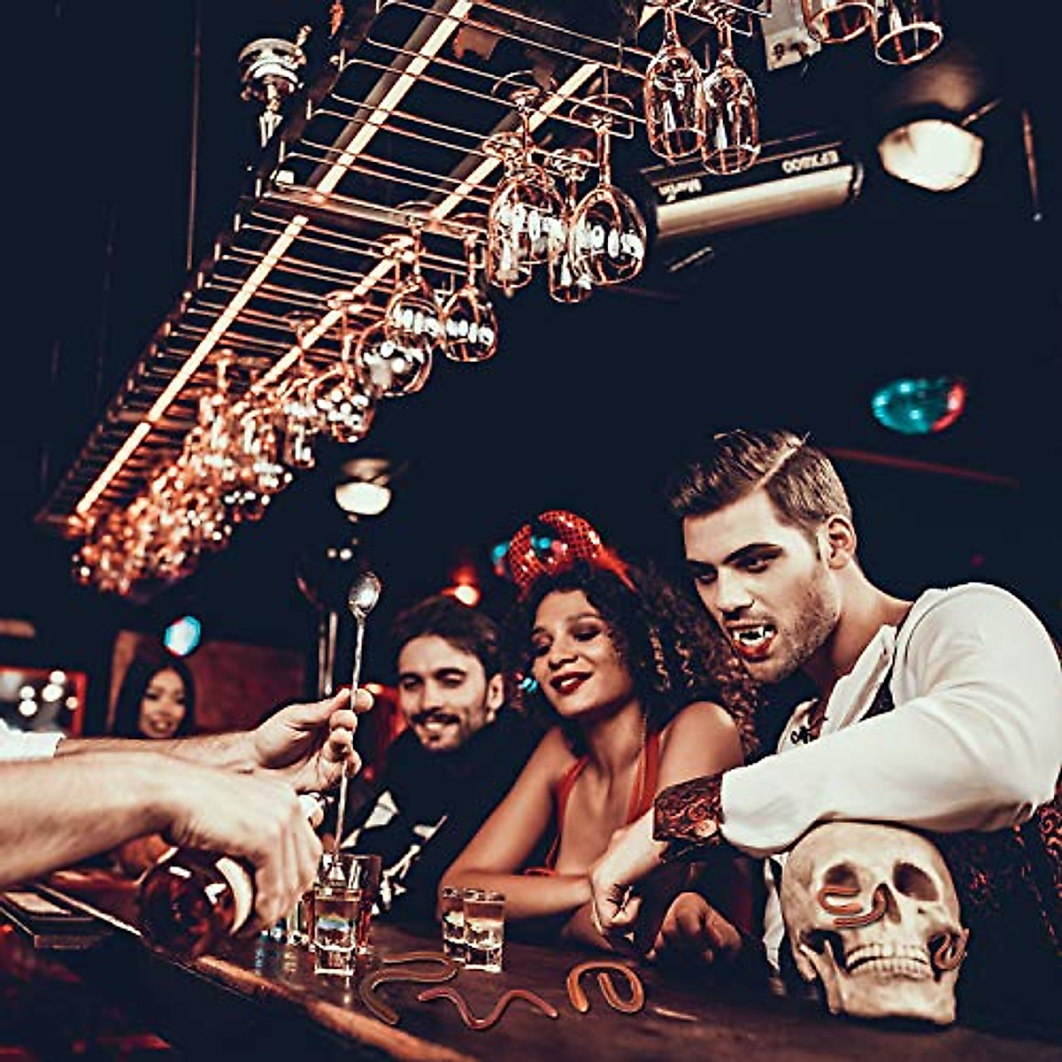 Cotiny 60 Pieces Fake Earthworm Faux Trick Toy Plastic Soft Stretchy Realistic Earthworms Simulated Fishing Lures Baits for Halloween Decoration