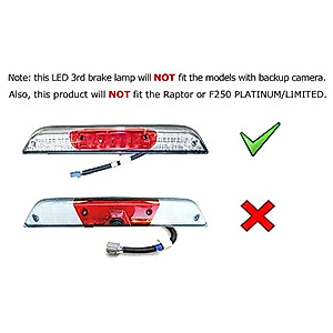 iJDMTOY Smoked Lens Raptor_Style 3-Dot LED High Mount Third Brake Light Kit Compatible With Ford 2015-2020 F-150, 2017-up F-250 F-350, 2019-up Ranger, 2022-up Maverick (Excluding Raptor)