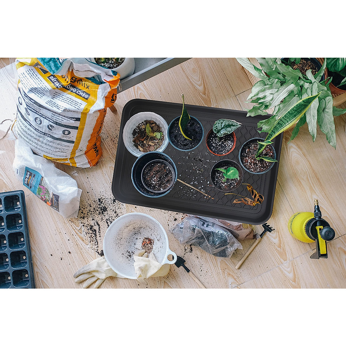 Boot Tray for Entryway Indoor, 2Pack Anti-Slip Large Shoe Tray, Multi-Purpose Rubber Shoe Drip Trays for Dog and Cat Food Bowls