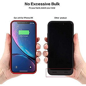 H H·E·T·P Battery Case for iPhone XR Upgraded【6800mAh】 Portable Rechargeable Charger Case for iPhone XR Extended Battery Pack for iPhone XR Protective Charging Case Backup Cover(6.1 inch) - Red