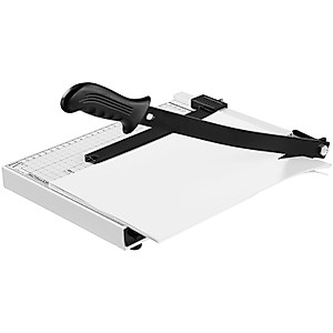 Guillotine Paper Cutter 12" - 10-Sheet Capacity Paper Cutter Guillotine Style, Heavy Duty Paper Slicer with Guide Bar and Safety Blade Lock for Cardstock, Photo, Wide Use for Office, Home (A4-B7)
