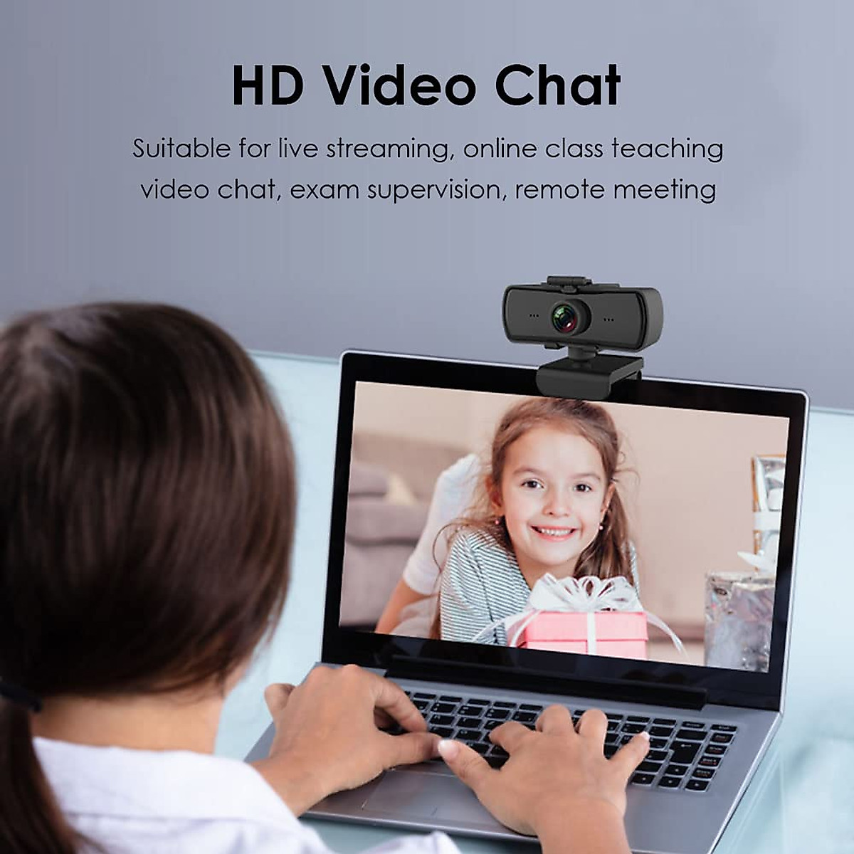 Wisoqu 1080P Business Webcam with Noise Cancelling Microphone, 3.26mm Focal Length 110° Wide Angle Lens HDMI USB PTZ Camera for Video Calls Conference, for Win7/Win8/Win10, for iOS OS/Vista/Linux
