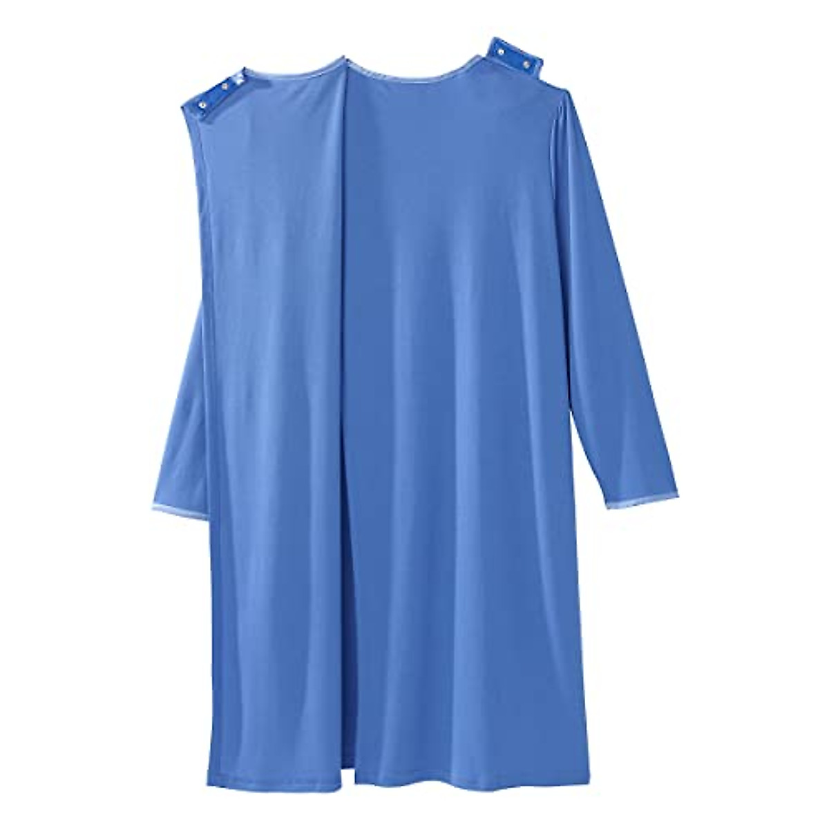 Silvert's Adaptive Clothing & Footwear Open Back Night Gown For Ladies - Assisted Dressing Hospital Gown - Blue MED