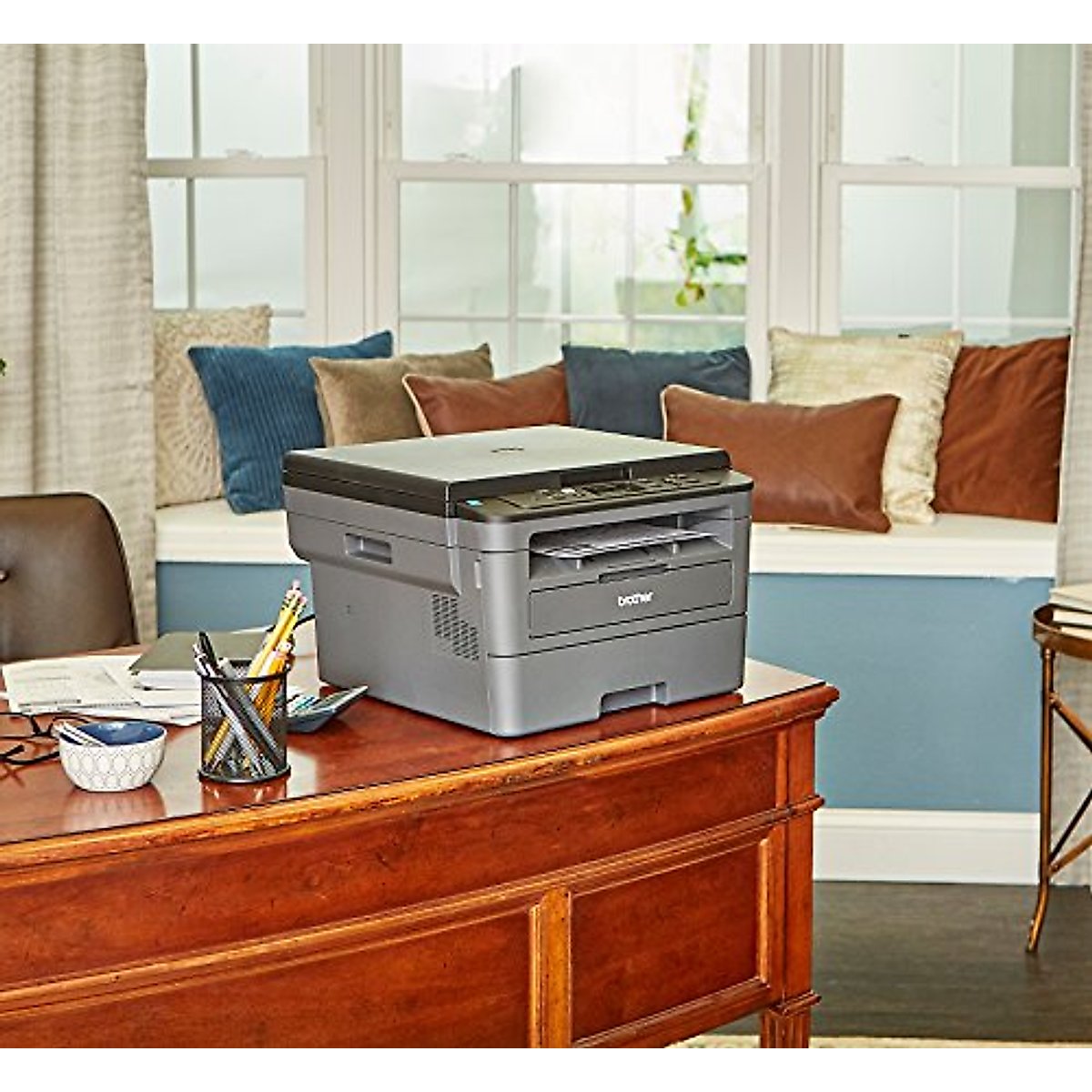 Brother Monochrome Laser HLl2390DW, Wireless Networking, Duplex Printing, Refresh Subscription and Amazon Dash Replenishment Ready