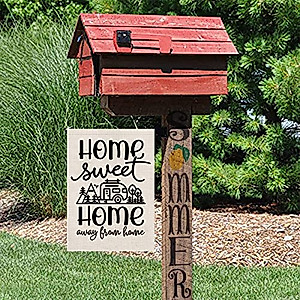 Camping Sweet Home Garden Flag Away from Home Camper Vertical Burlap Double Sided Farmhouse Outdoor Decorations Yard Lawn Decor 12.5 x 18 Inch