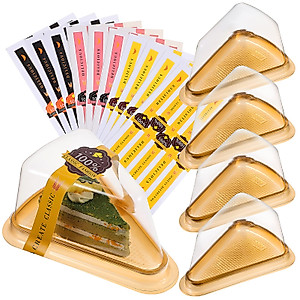 Zerodeko 50pcs Boxes Triangular Cake Box Disposable Cake Containers with Lids Mini Cheesecake Containers Chocolate Boxes Sandwich Sealing Container Cupcake Carrier Takeaway Box A03 Food Pvc