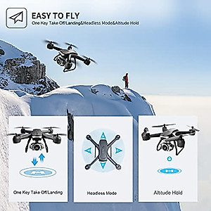 DRONEEYE 4DV14 Drone with Camera for Adults 1080P,FPV HD Live Video RC Quadcopter for Kids Beginners Toys,Altitude Hold,Gravity Sensor,Trajectory Flight,3D Flip,Gesture Control, Voice Control,2 Batterys
