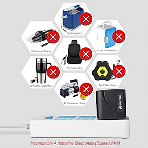 RoyPow AC to DC Converter Power Supply Transformer 2A/24W AC/DC Adapter 110V/120V to 12V Car Cigarette Lighter Socket, Not for Pump, Inflator