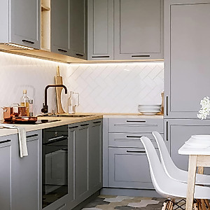 OYX 10 Pack 5 Inch Matte Black Cabinet Pulls Black Drawer Handles,Black Pulls for Kitchen Cabinets Handles Black Hardware for Cabinets and Drawers,Square Drawer Pulls 5" Hole Center