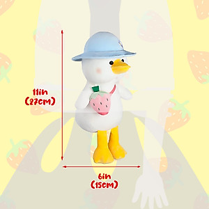 Duck Plush Toy, Stuffed Animal 12 inch Throw Plushie Doll, Soft Fluffy Hug Cushion School Duck- Super Present for Every Age & Occasion