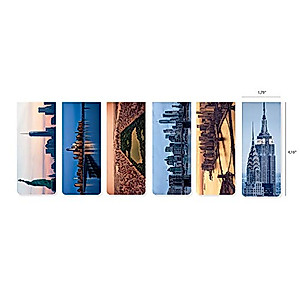 Psaris Productions Set of 6 Large New York Magnetic Bookmarks with "Soft Touch" Silky Smooth Coating #2. Made in USA