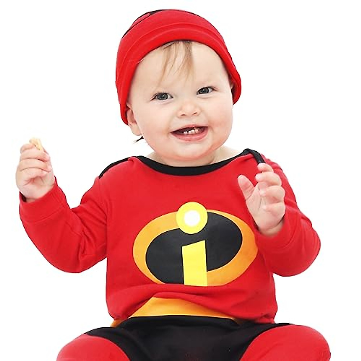 Disney Baby Bodysuit and Hat Set | The Incredibles Baby Clothes | Newborn Onesie Red 6-9 M