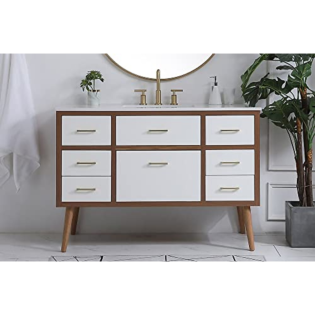 Elegant Kitchen and Bath 48 inch Bathroom Vanity Cabinet - White