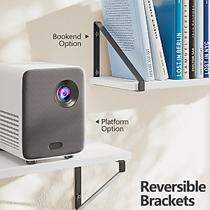 BAMEOS Floating Shelves Rustic Wood Wall Shelf Set of 3, Bookshelf Bathroom Shelf for Living Room, Office, and Bedroom (White)