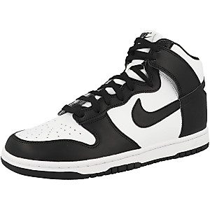 Nike Men's Dunk High Retro Shoes, White Black Total Orange, 13