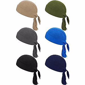 6 Pieces Sweat Wicking Beanie Cap Helmet Liner Skull Cap Breathable Cycling Head Wrap for Women Men Outdoor Activities (Classic Colors)