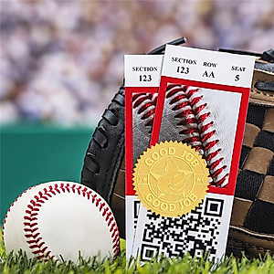 CRASPIRE 2 Inch Gold Embossed Envelope Seals Stickers Good Job 100pcs Adhesive Embossed Foil Seals Stickers Label for Wedding Invitations Gift Packaging