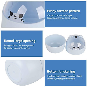 Cute Mini Desktop Trash Can, Cartoon Cat Animal Shape Waste Paper Bin with Swing Lid Mini Countertop Trash Can Small Garbage Can(Blue)